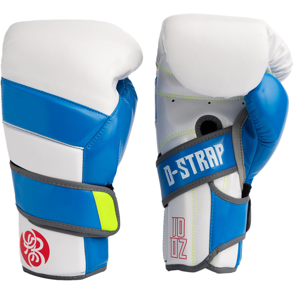 Powrbox D-Strap Digital White/Blue Boxing Gloves at FightHQ