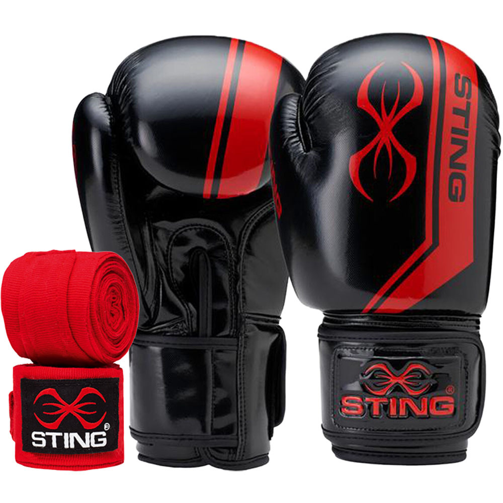 Sting Armalite Black/Red Hand Wraps & Gloves at FightHQ