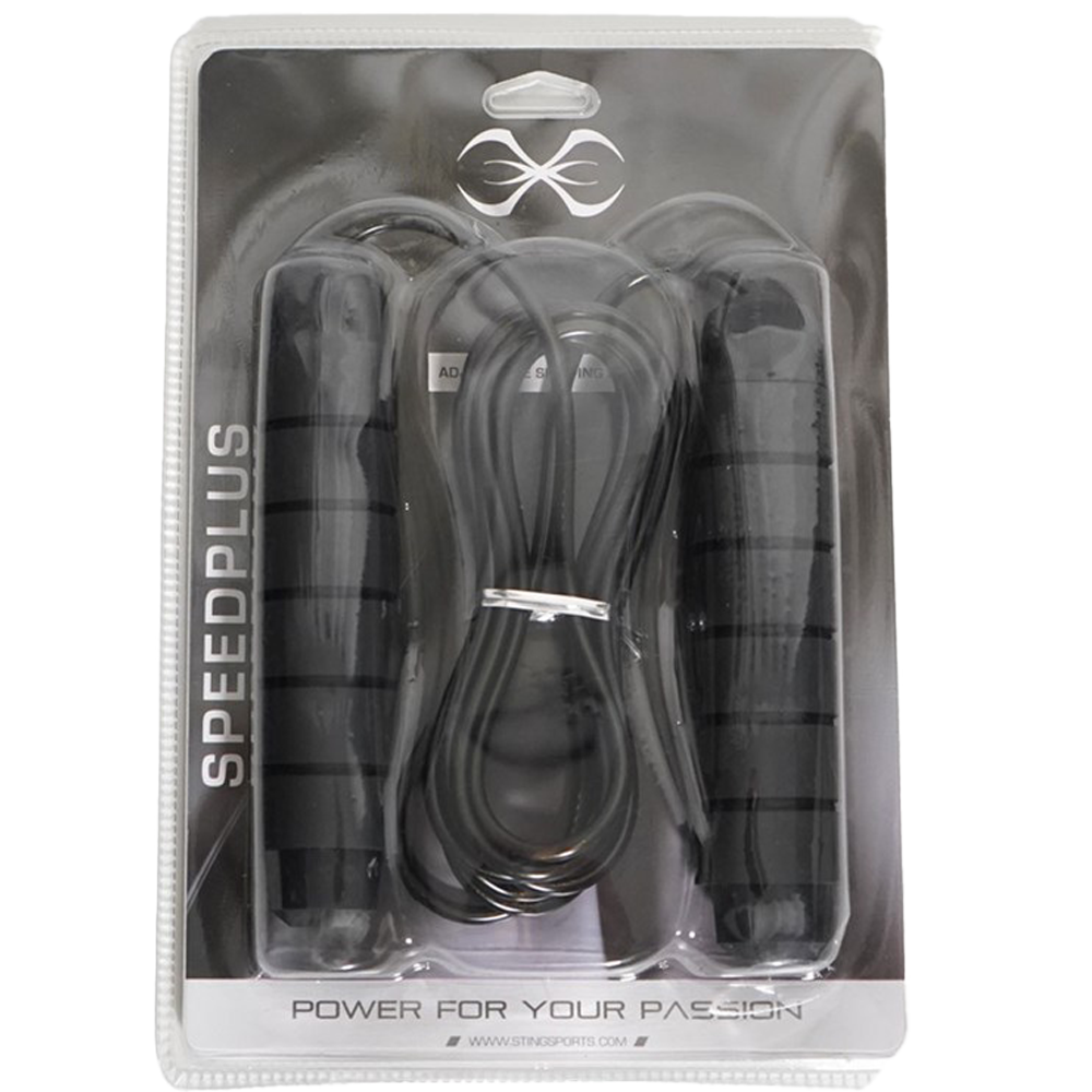 Sting Speedplus 9Ft Adjustable Black Skipping Rope at FightHQ