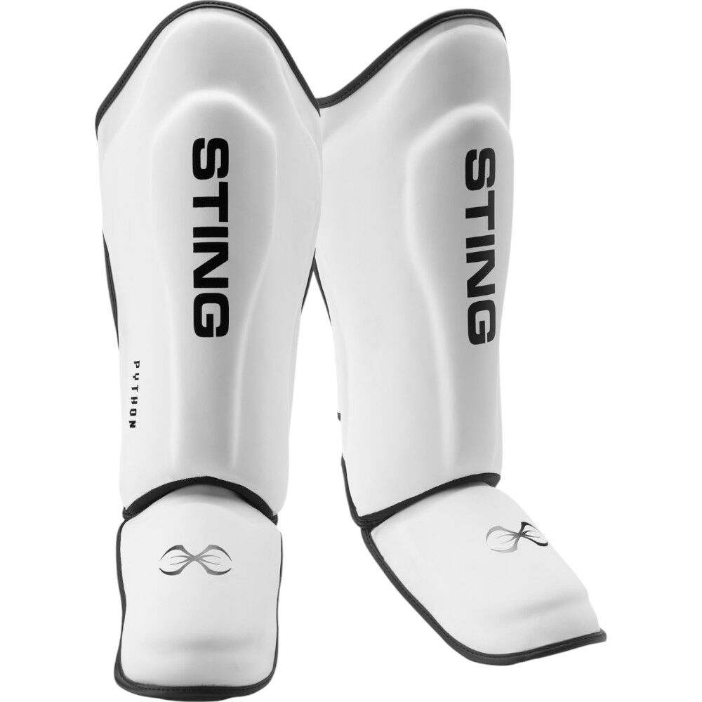 Sting Python White/Black MMA Shin & Instep Protectors at FightHQ