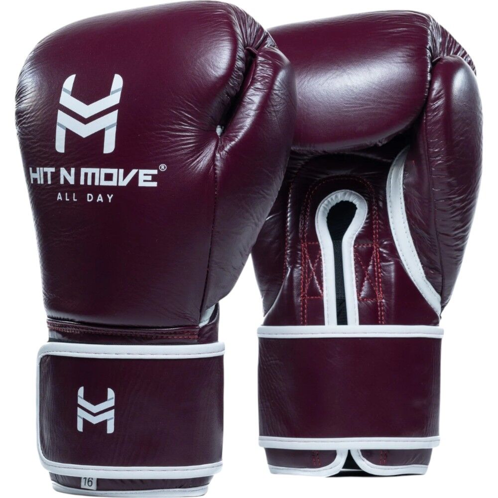 Hit N Move ALL DAY Pro Agility Burgundy Boxing Gloves at FightHQ