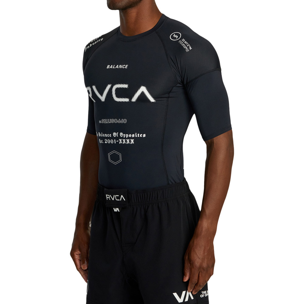 RVCA Sport Short Sleeve All Brand Black Rash Guard at FightHQ