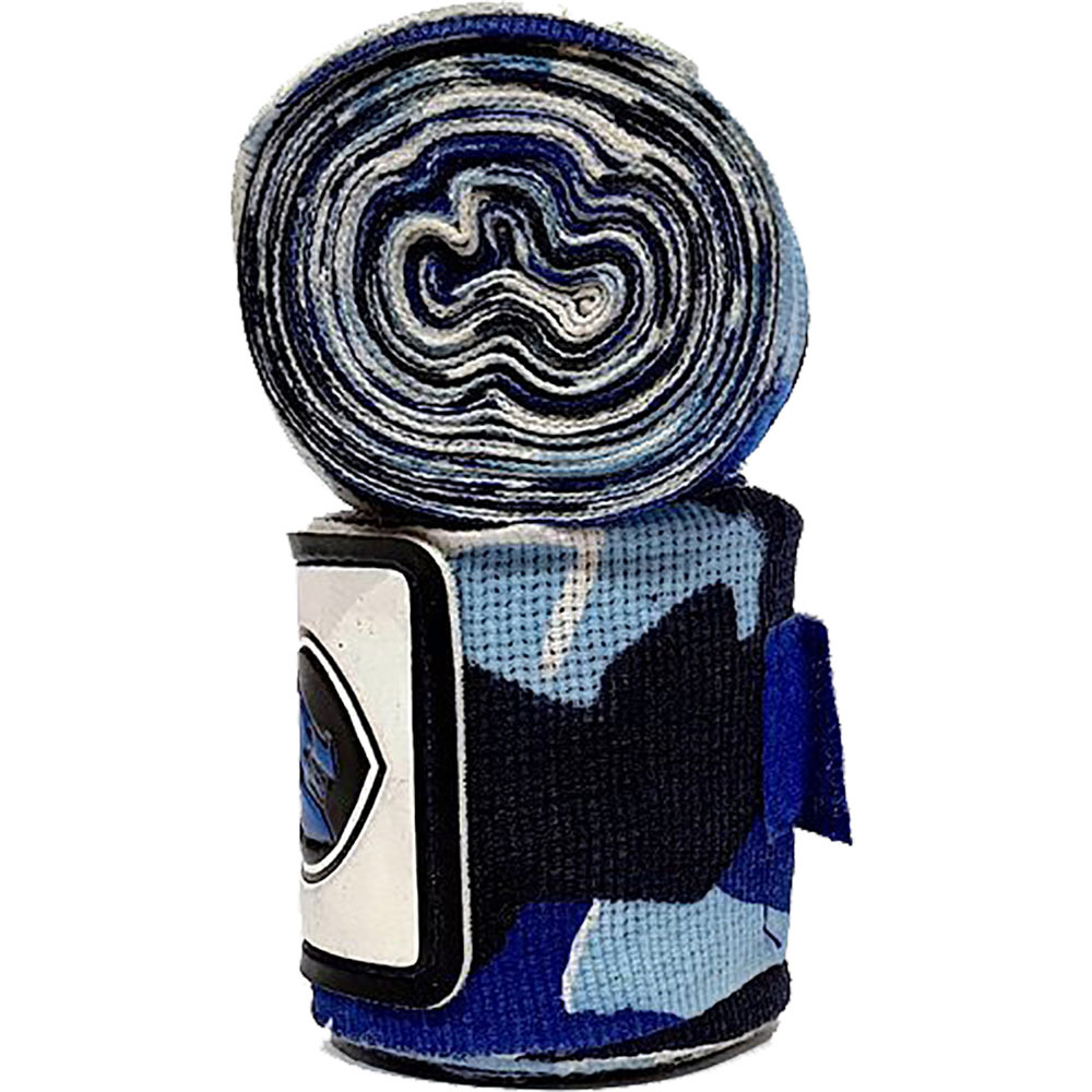 Morgan Sports Blue Camo 4M Elastic Boxing Hand Wraps at FightHQ