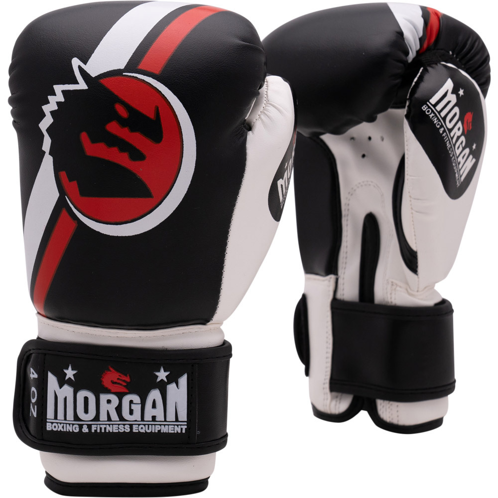 Morgan Sports Black/White Classic Kids Boxing Gloves at FightHQ