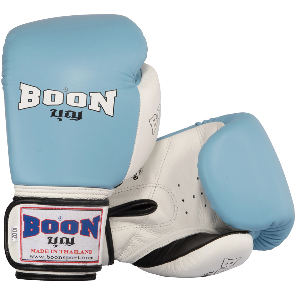 Boon Compact Light Blue/White Gloves at FightHQ