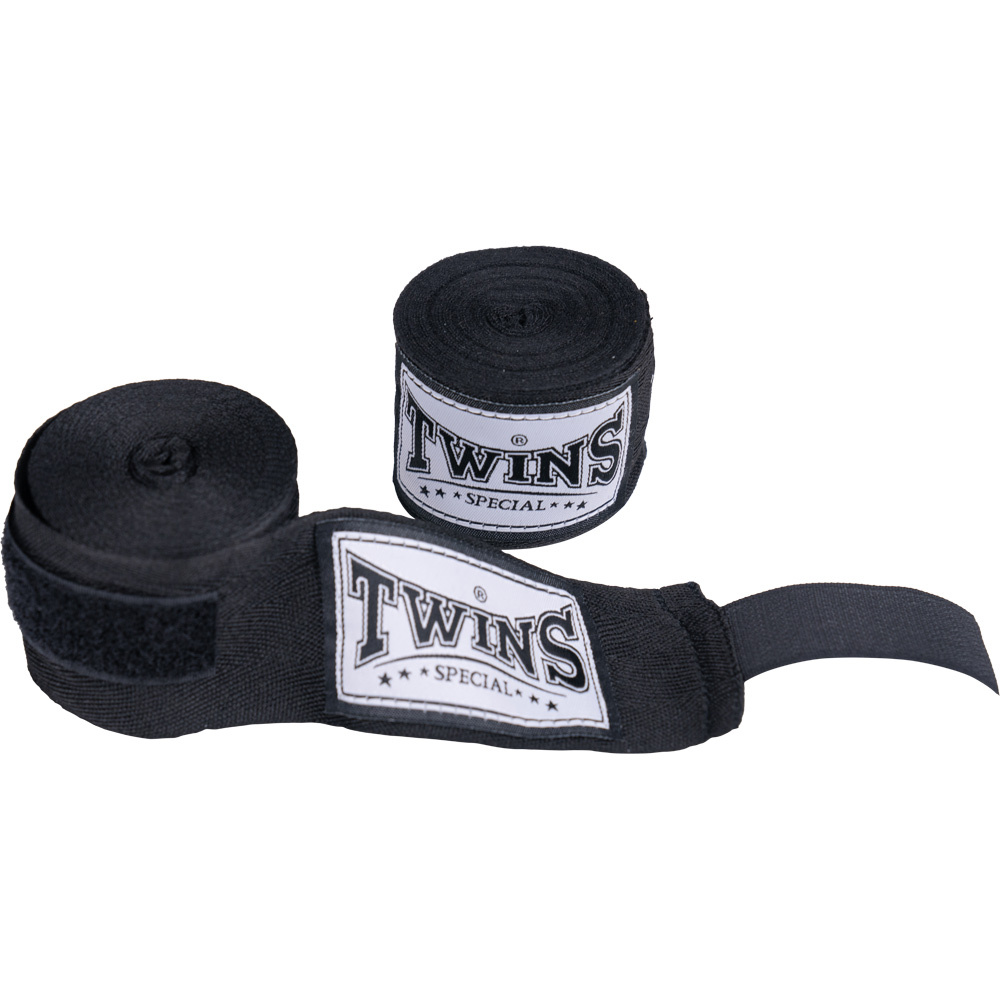 Twins 5m Black Hand Wraps at FightHQ