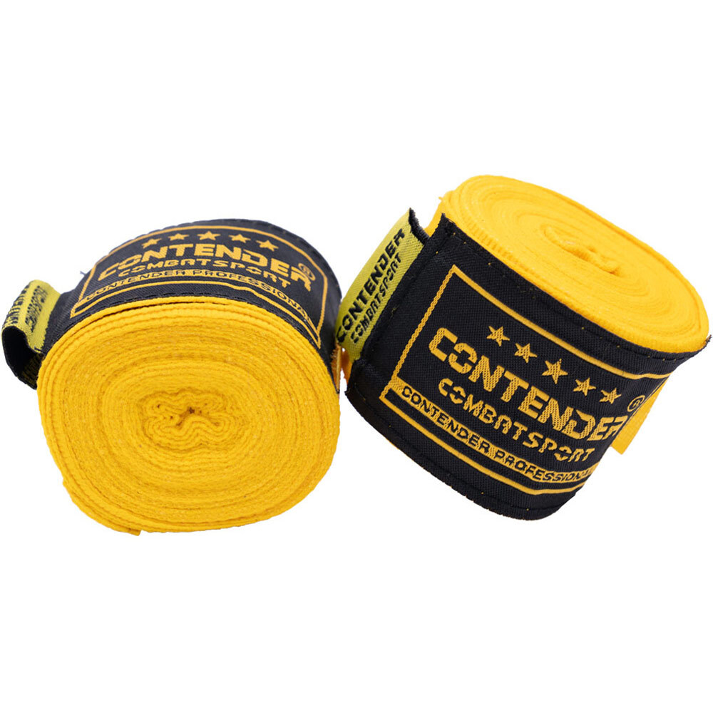 Contender 4m Yellow Elastic Hand Wraps at FightHQ