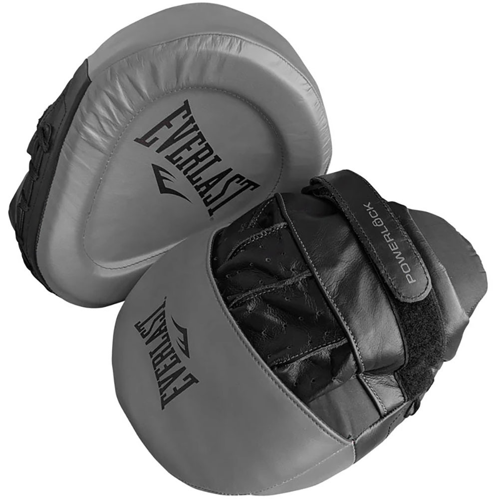 Everlast Powerlock Pro Grey/Black Focus Mitts at FightHQ