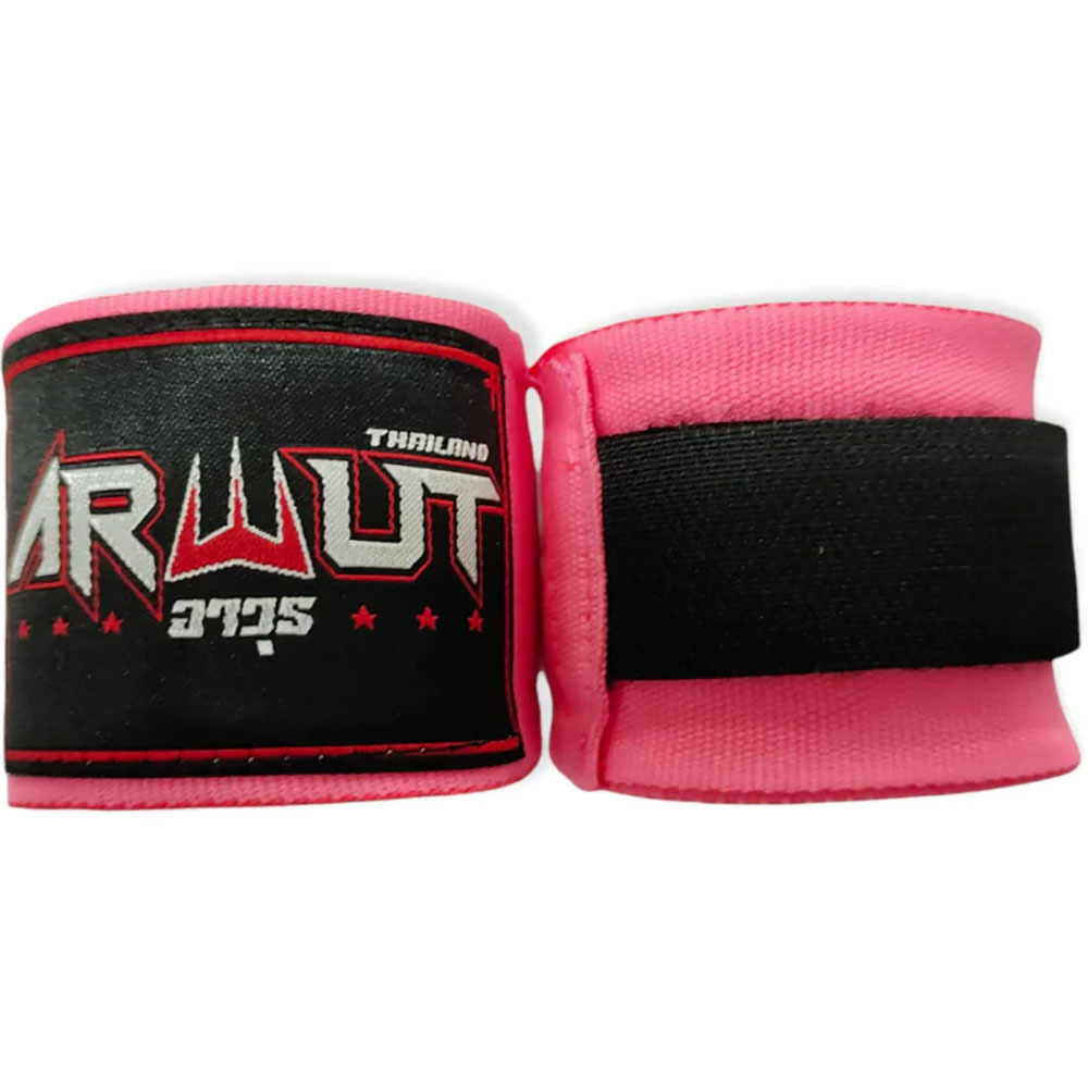 Arwut Fight Gear 4.5m Pink Hand Wraps at FightHQ