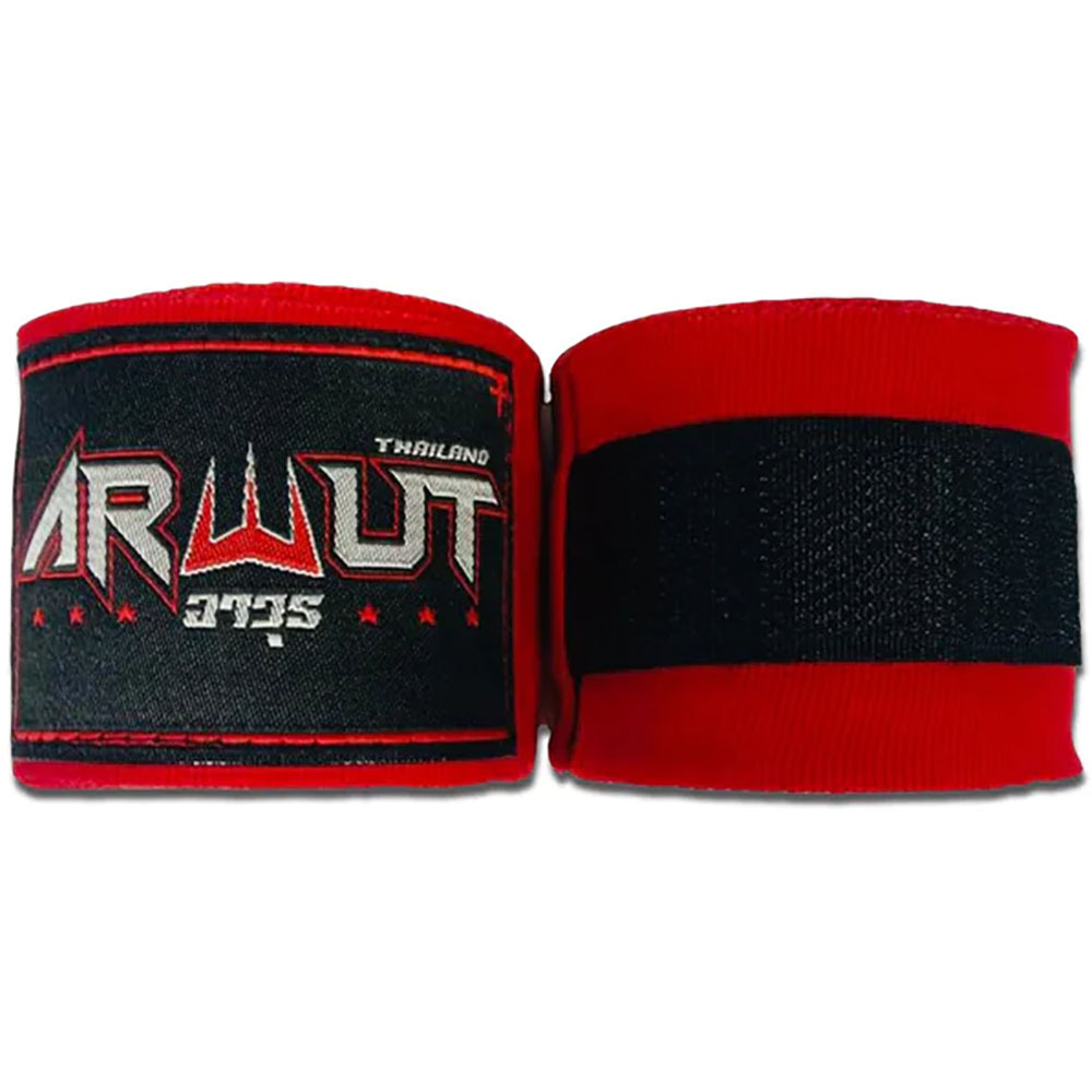 Arwut Fight Gear 4.5m Red Hand Wraps at FightHQ