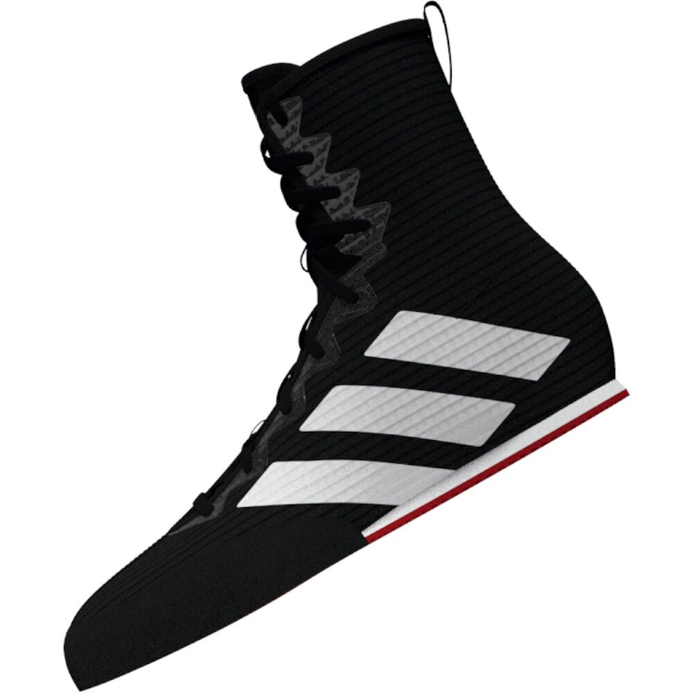 Adidas Box Hog 4 Black/White/Ruby Boxing Boots at FightHQ