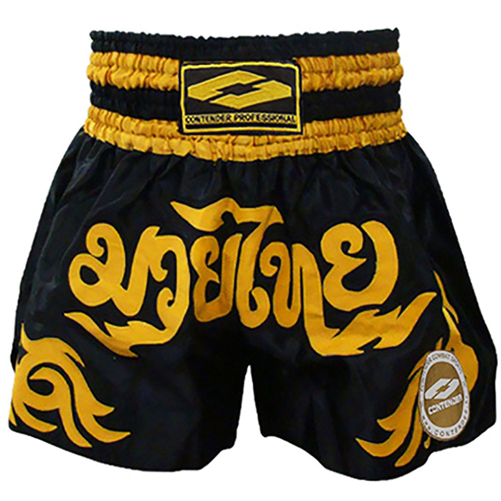 Contender K-7 Black/Yellow Muay Thai Shorts at FightHQ