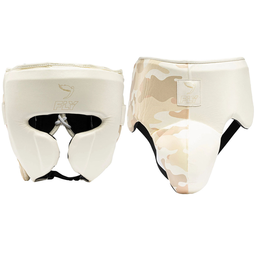 Fly Boxing Knight X Wraith X Desert Camo/Ivory Protection Kit at FightHQ