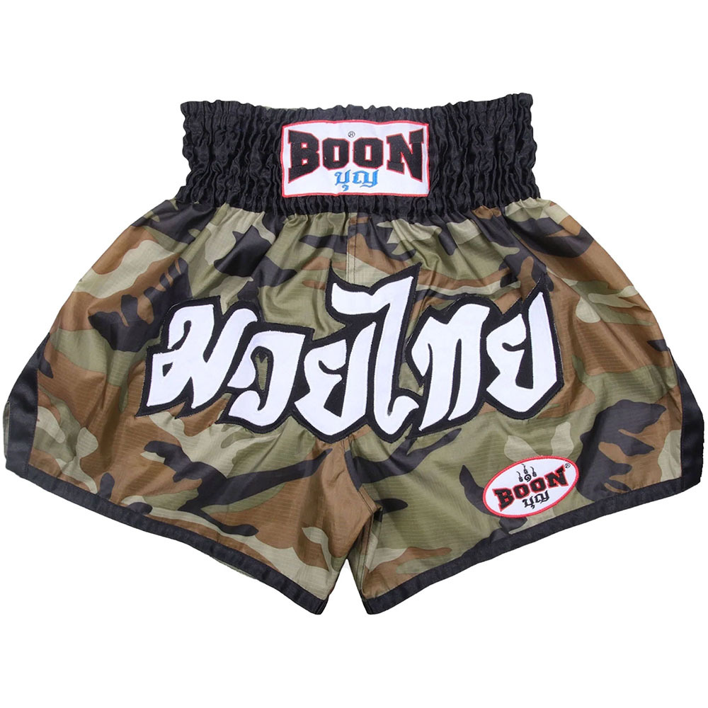 Boon Camo/Green Muay Thai Shorts at FightHQ