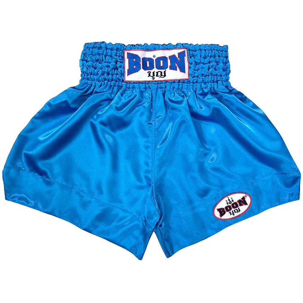 Boon Plain Light Blue Muay Thai Shorts at FightHQ