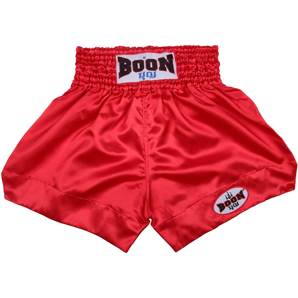 Boon Plain Red Muay Thai Shorts at FightHQ