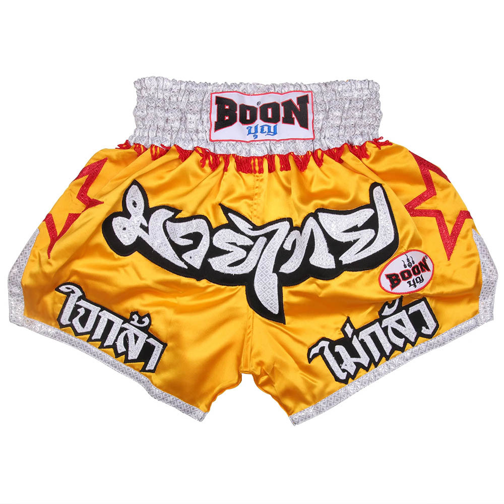 Boon Red Stars Muay Thai Shorts at FightHQ