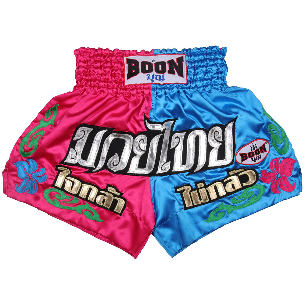 Boon Pink/Blue Muay Thai Shorts at FightHQ
