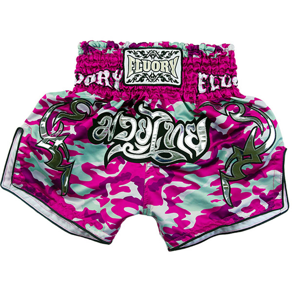 Fluory Camo Pink Muay Thai Shorts at FightHQ