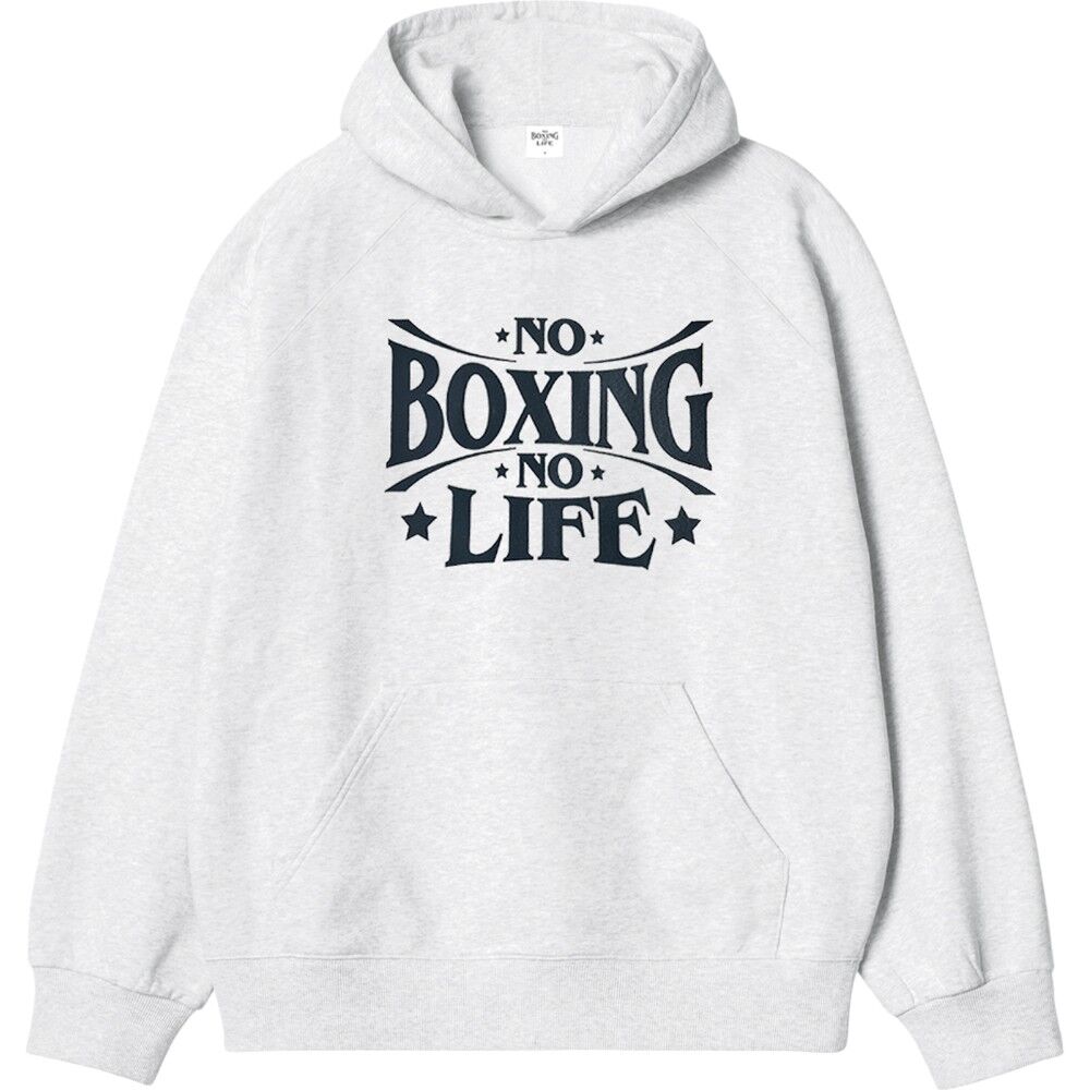 No Boxing No Life OG Logo Light Grey Hoodie at FightHQ