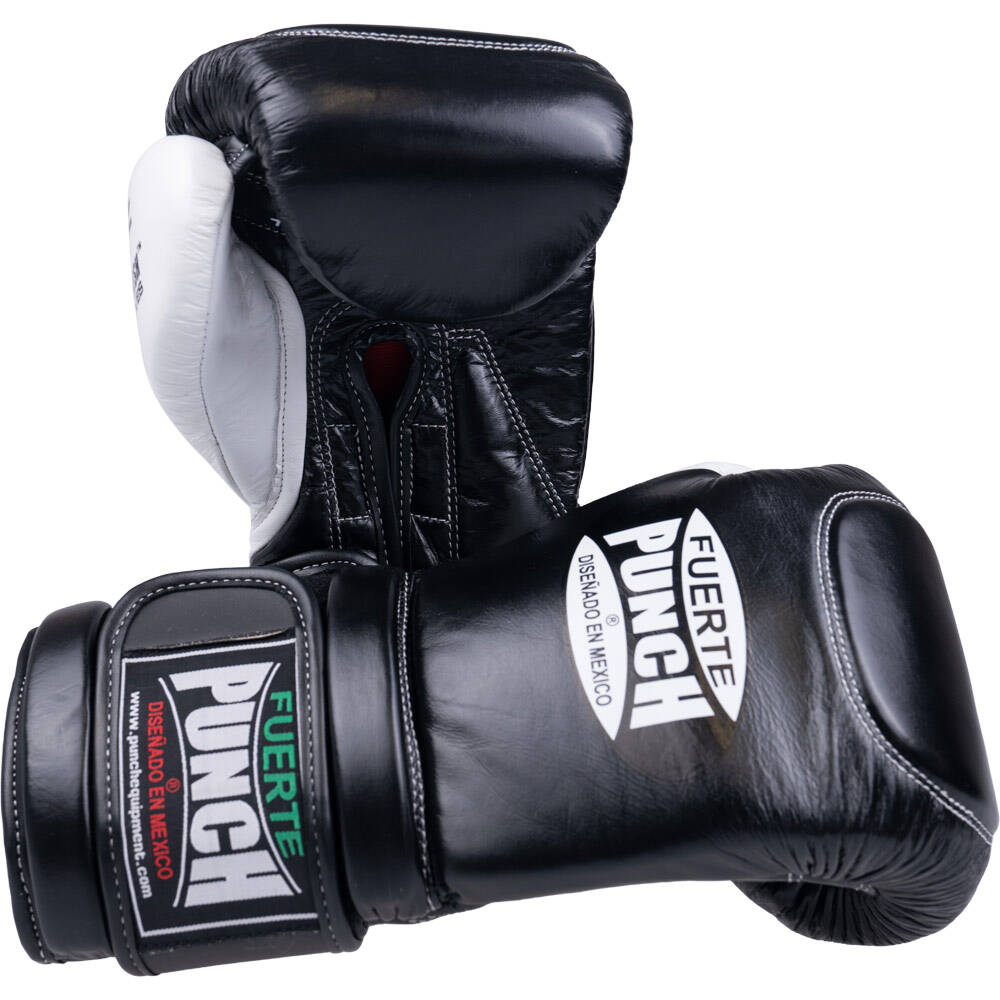 Punch Mexican Fuerte 12oz Black/White Bag Gloves at FightHQ