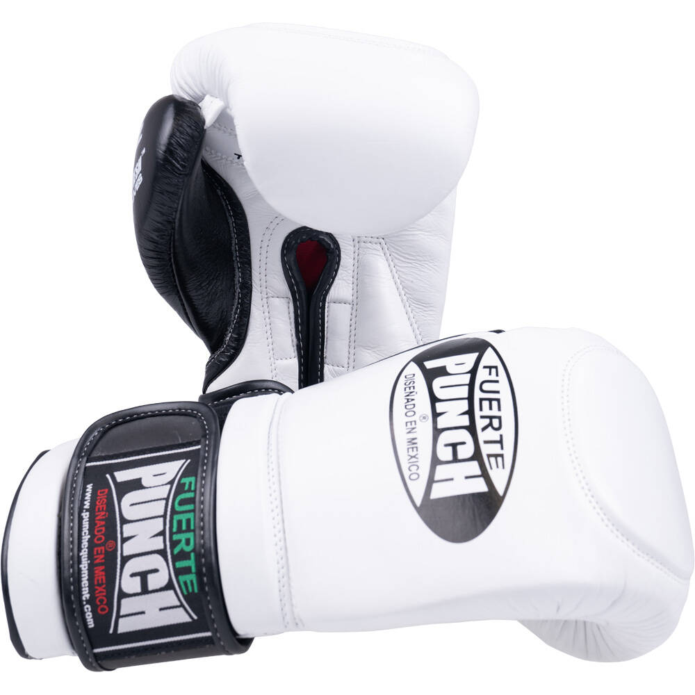 Punch Mexican Fuerte 12oz White/Black Bag Gloves at FightHQ