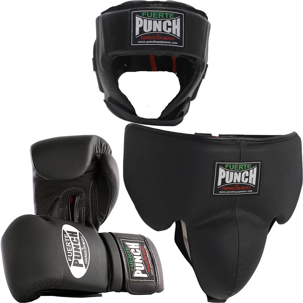 Punch Mexican Fuerte Elite Matte Black Sparring Kit at FightHQ