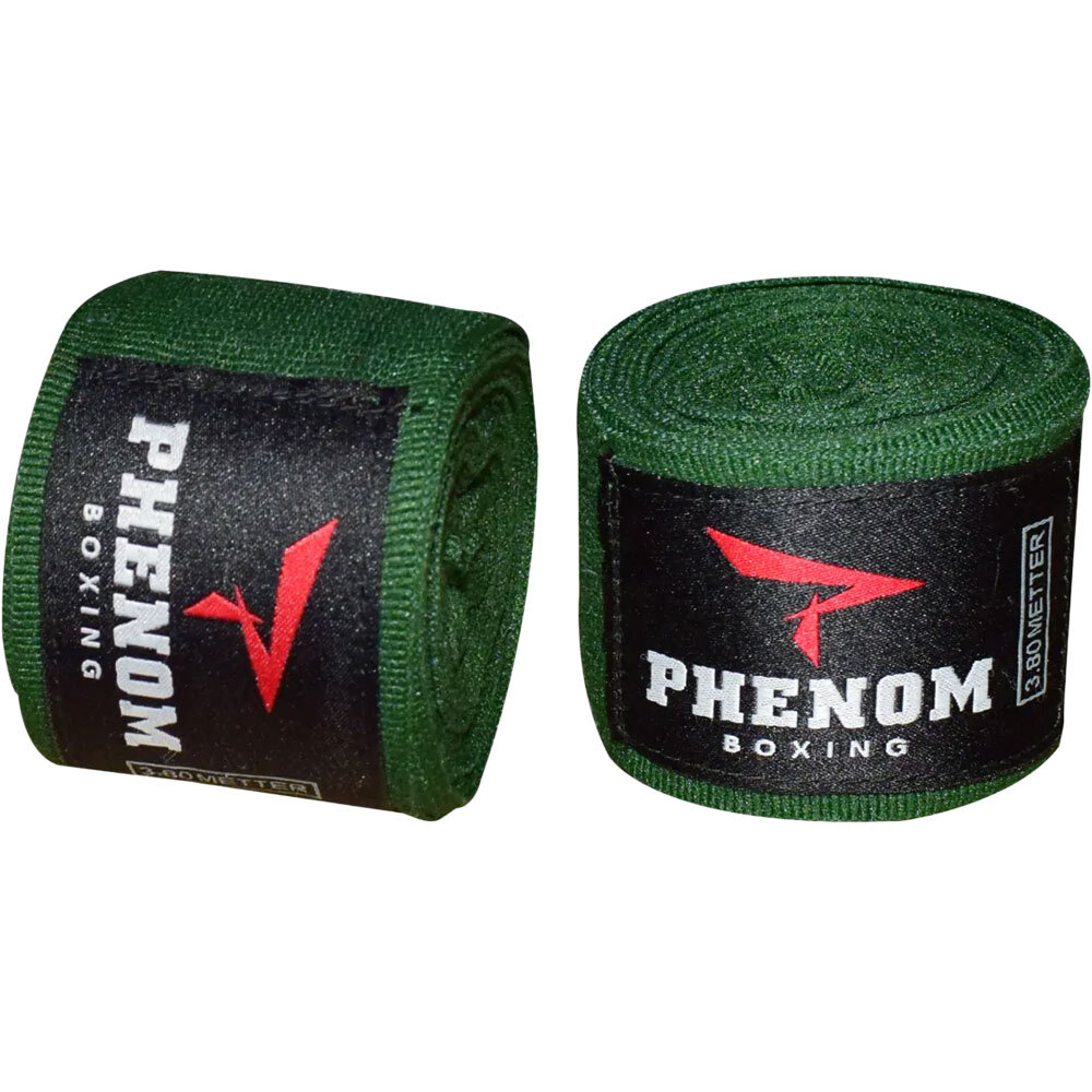 Phenom Boxing HW-1 4.5m Classic Green Hand Wraps at FightHQ