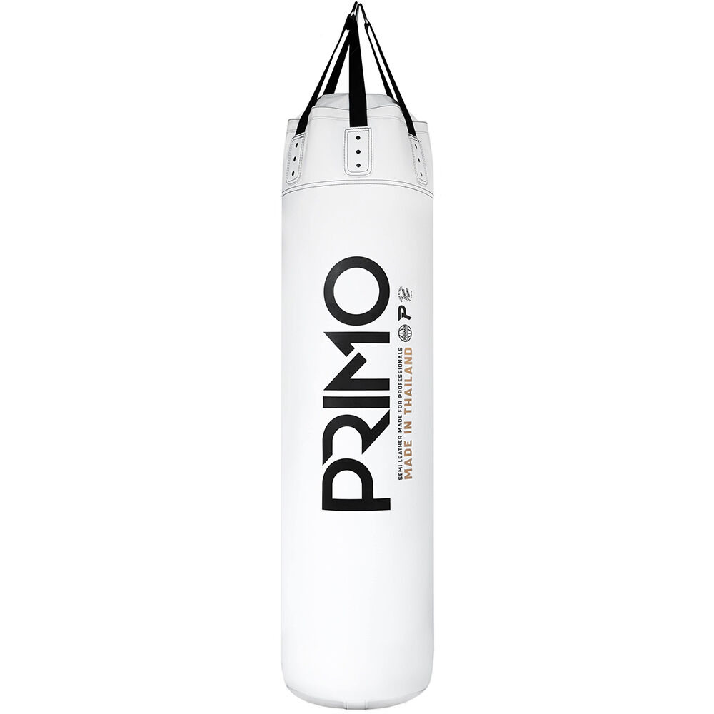 Primo 5ft Empty White Semi-Leather Heavy Punching Bag at FightHQ