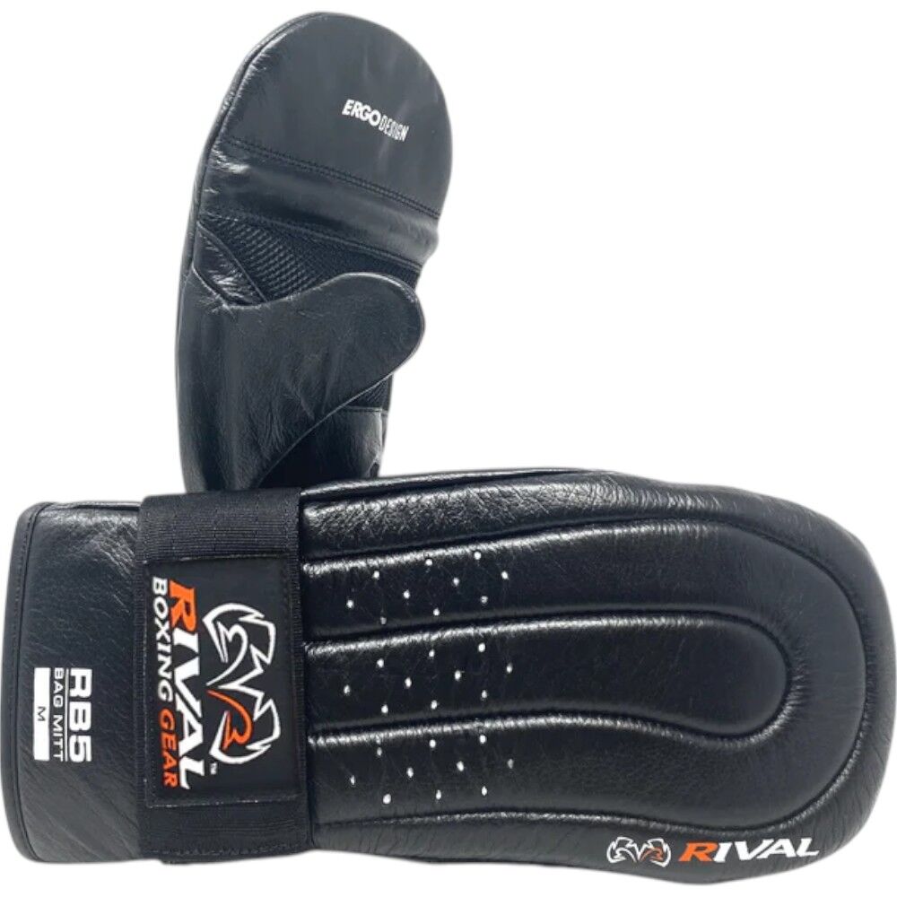 Rival RB5 Black Bag Mitts at FightHQ