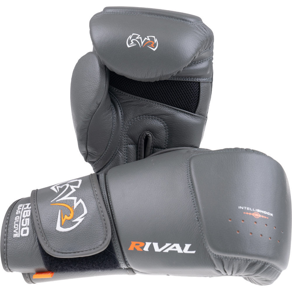 Rival RB50 Dark Grey Intelli-Shock Compact Bag Gloves at FightHQ
