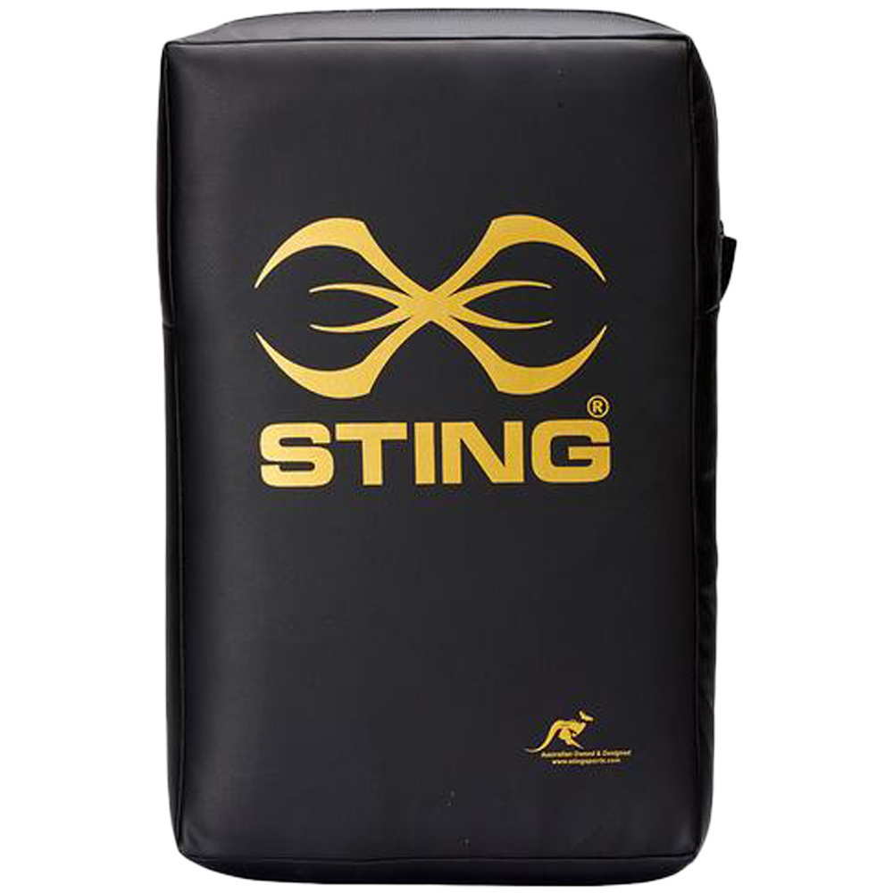 Sting Curved Heavy Duty Black/Gold Strike Shield at FightHQ
