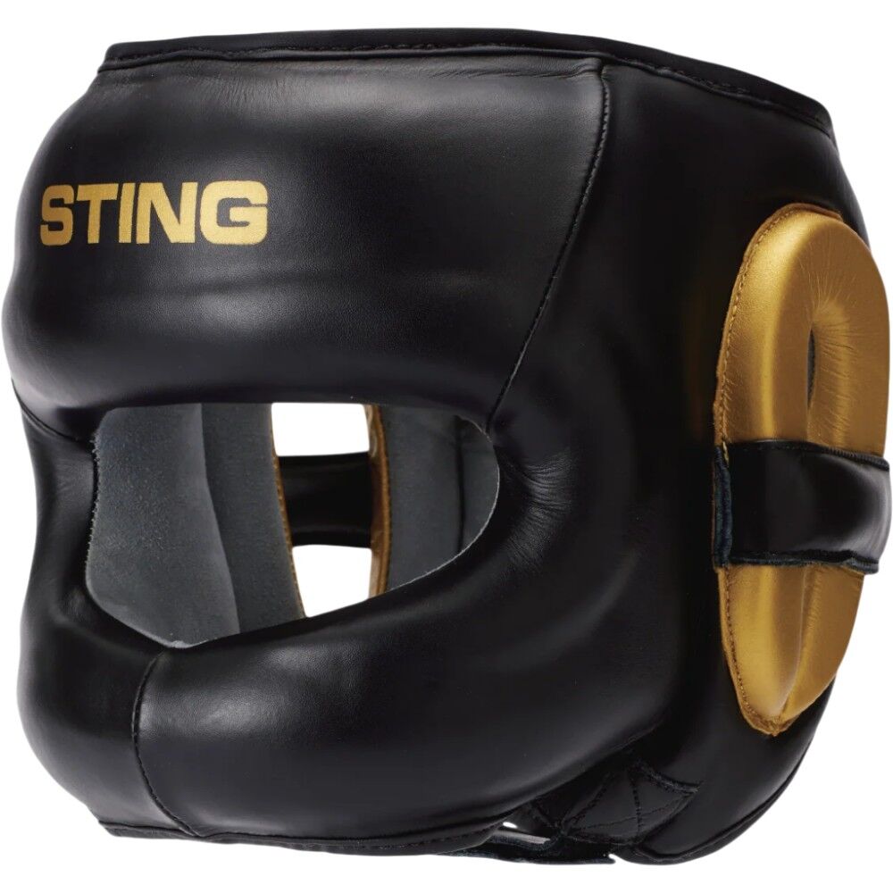 Sting Evolution Black/Gold Full Face Head Gear at FightHQ