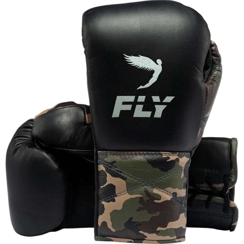 Fly Boxing Superlace 2 Black/Camo Boxing Gloves at FightHQ