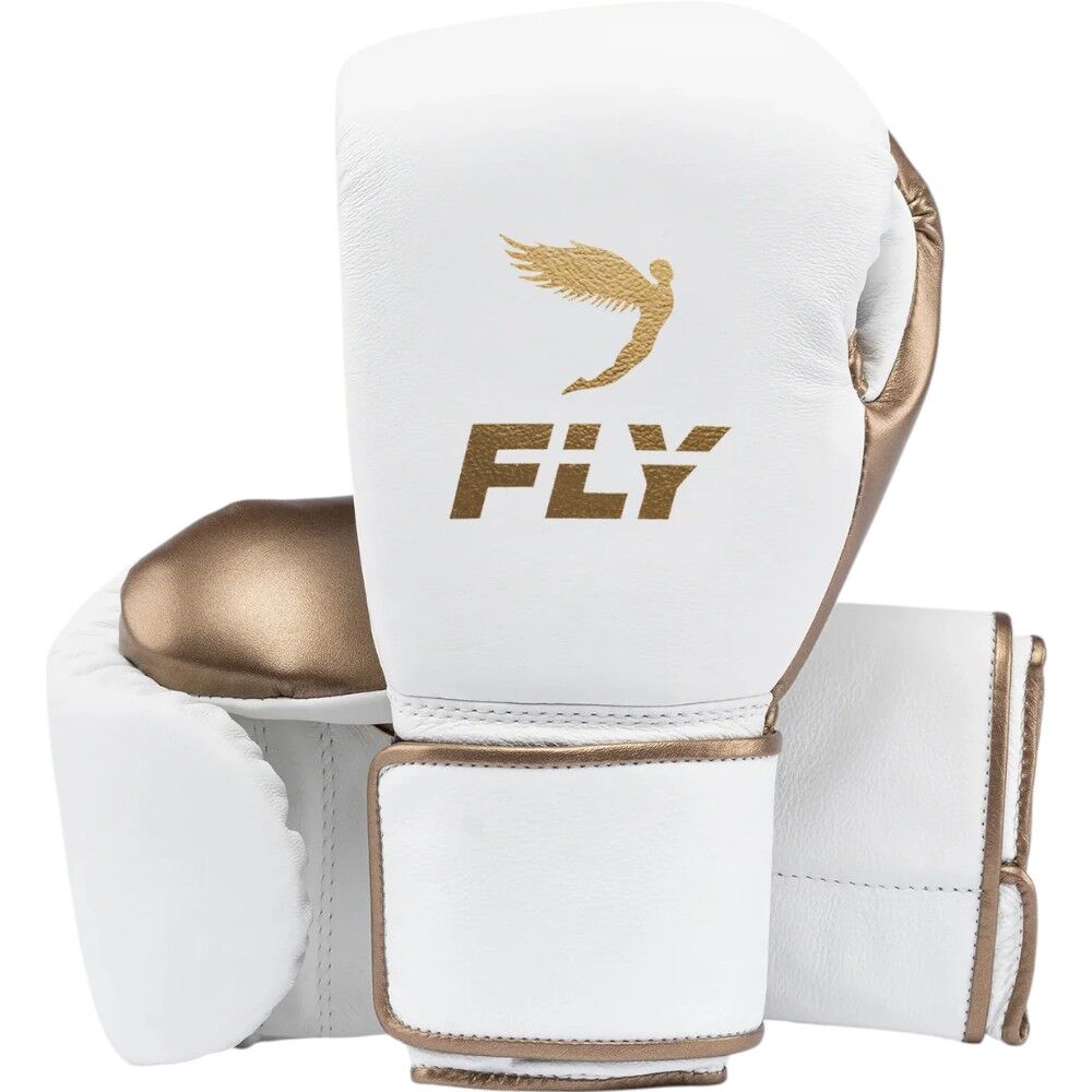Fly Boxing Superloop 2 White/Gold Boxing Gloves at FightHQ