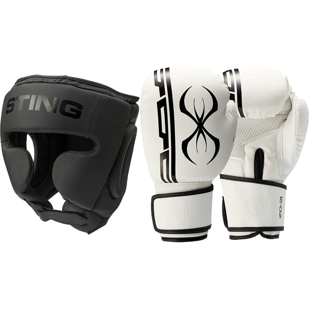 Sting Armaplus White/Black Sparring Kit at FightHQ