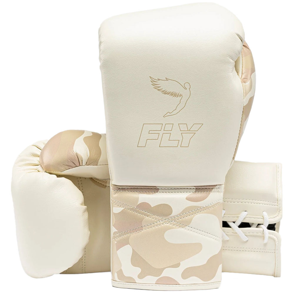 Fly Boxing Superlace X Desert Camo/Ivory Boxing Gloves at FightHQ