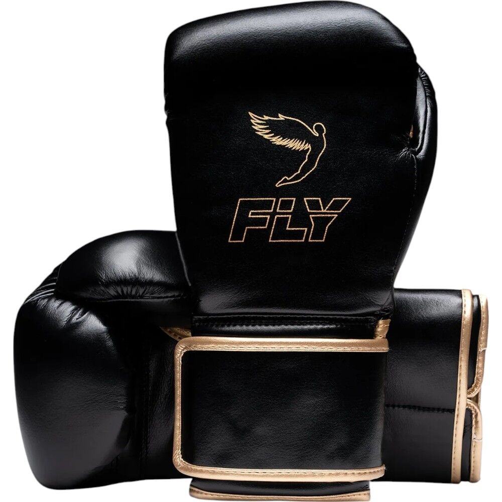 Fly Boxing Superloop X2 Black/Gold Boxing Gloves at FightHQ