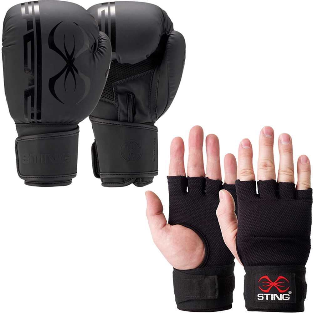 Sting Armaplus Black/Black Quick Wraps & Gloves at FightHQ