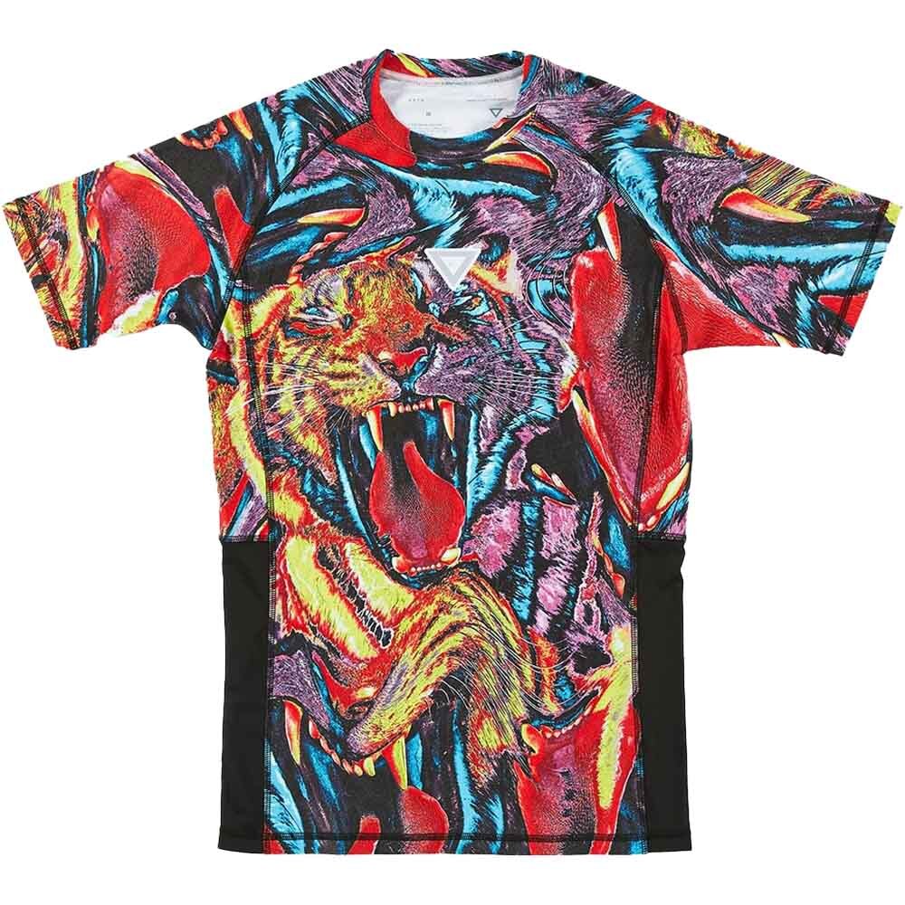 VHTS Trippy Tiger Series Black Womens Rash Guard at FightHQ