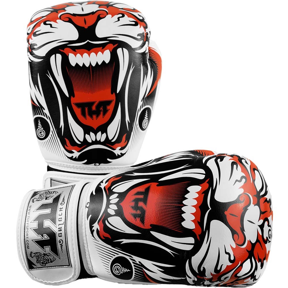 Tuff Tiger White Boxing Gloves at FightHQ