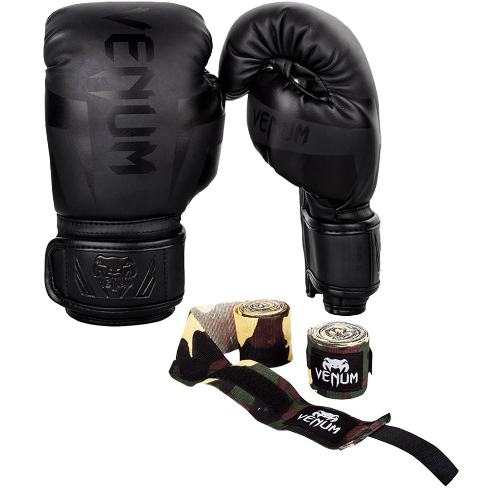 Venum Elite Matte/Black/Camo Kids Sparring Kit at FightHQ