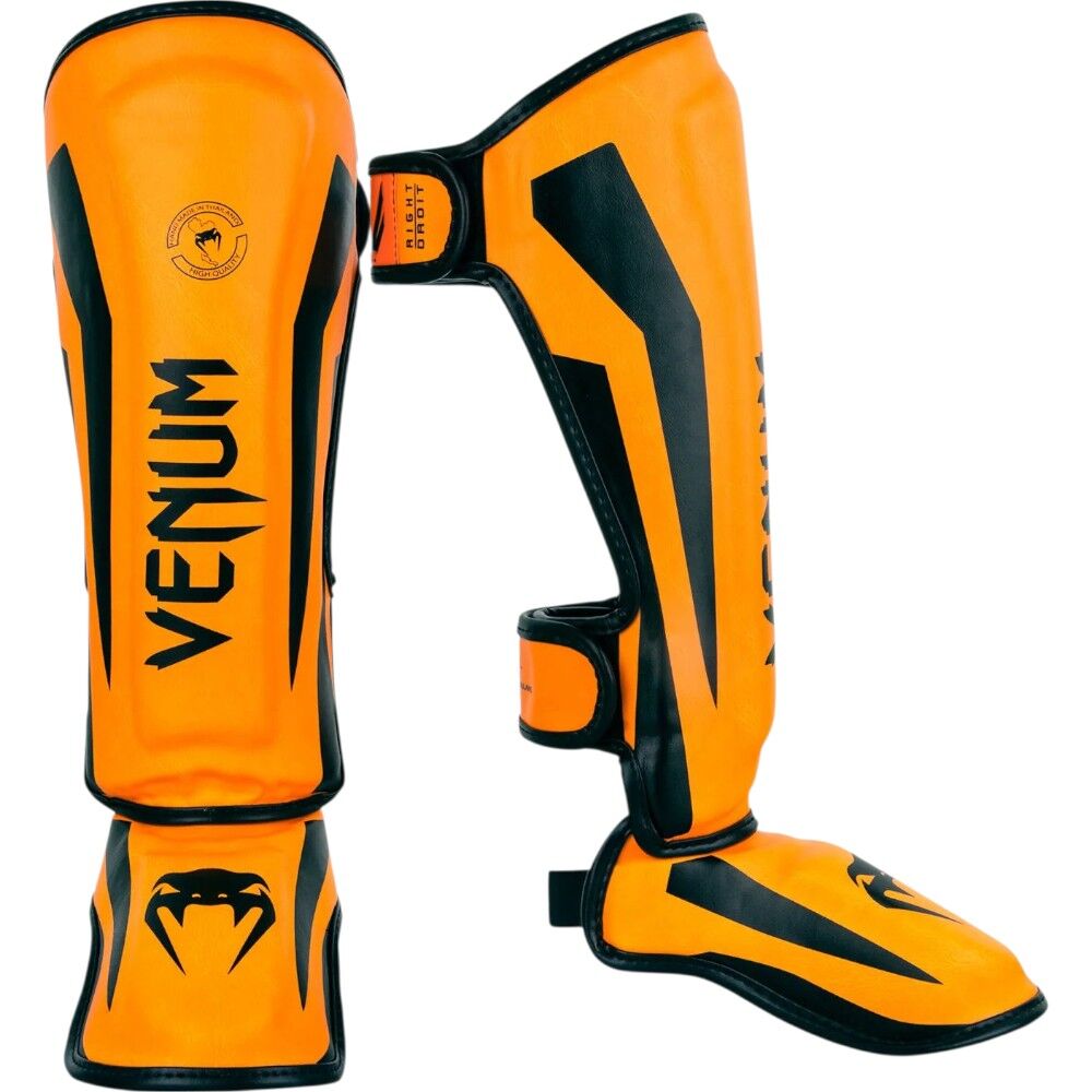 Venum Elite Exclusive Orange Kids Shin Guards at FightHQ