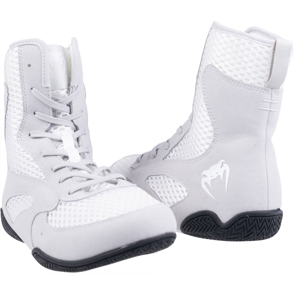 Venum Contender White/Grey Boxing Shoes at FightHQ