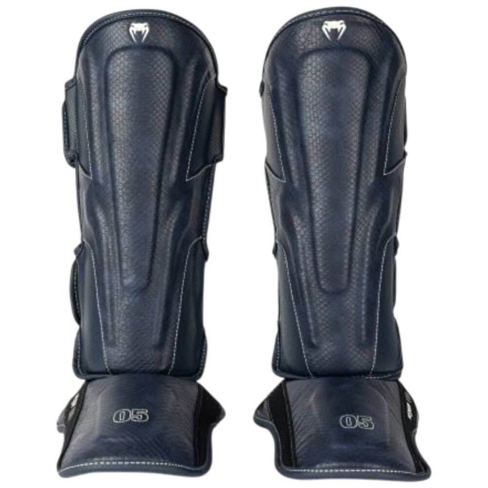 Venum Impact Evo Scales Midnight Blue Shin Guards at FightHQ