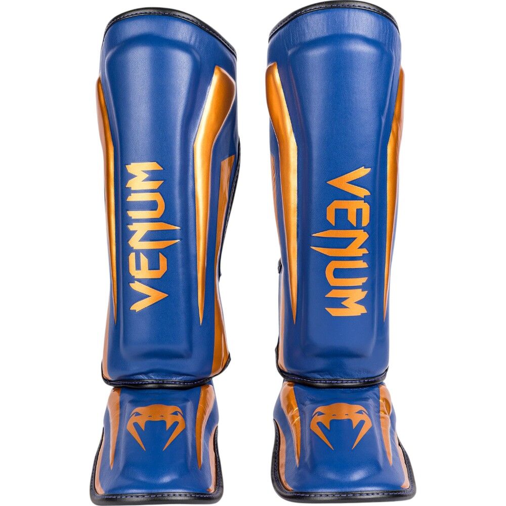 Venum Elite Navy Blue Shin Guards at FightHQ