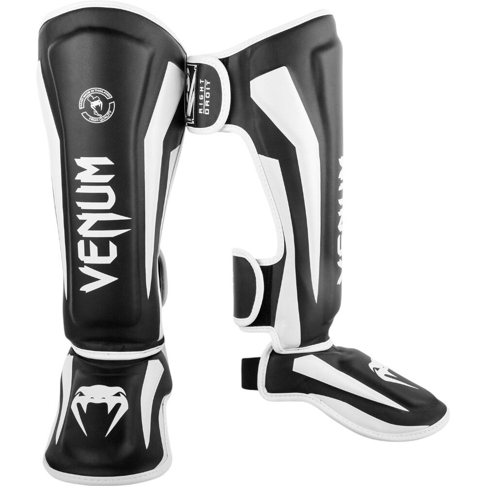 Venum Elite Black/White Standup Shin Guards at FightHQ
